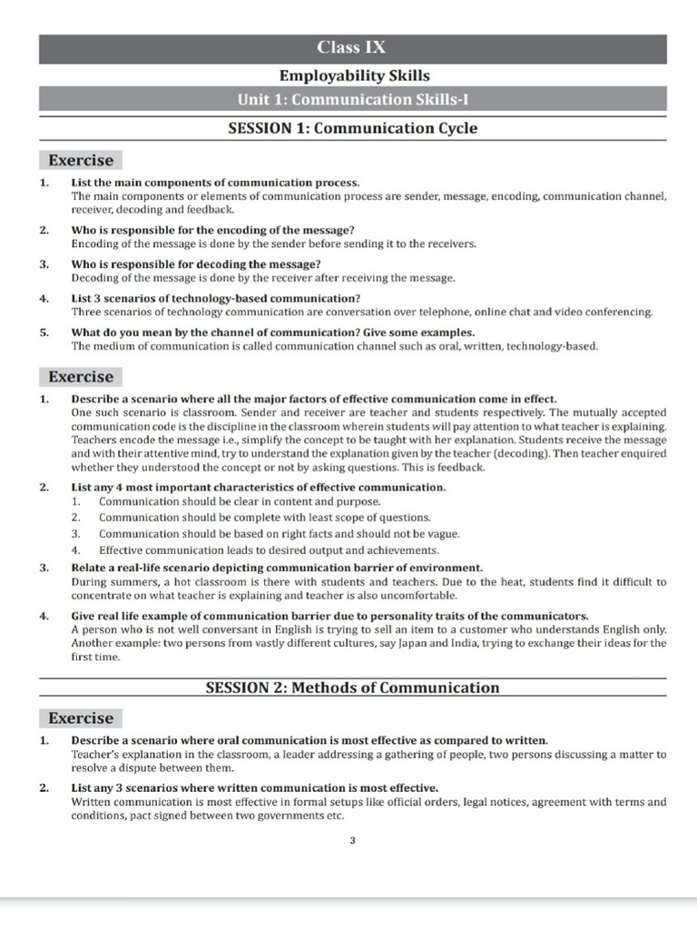 Class 9 Communication skill-1 | PDF