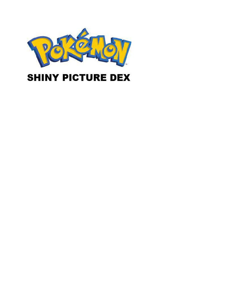 SHINY POKEMON PICTURE DEX by Ayman Ahmed Buhari | PDF