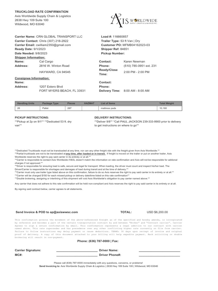 Pickup Instructions: Delivery Instructions | PDF