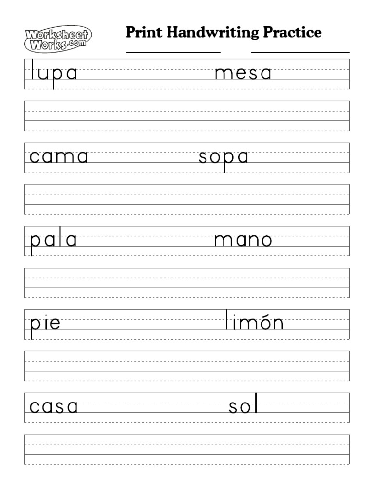 WorksheetWorks Print Handwriting Practice 3 | PDF