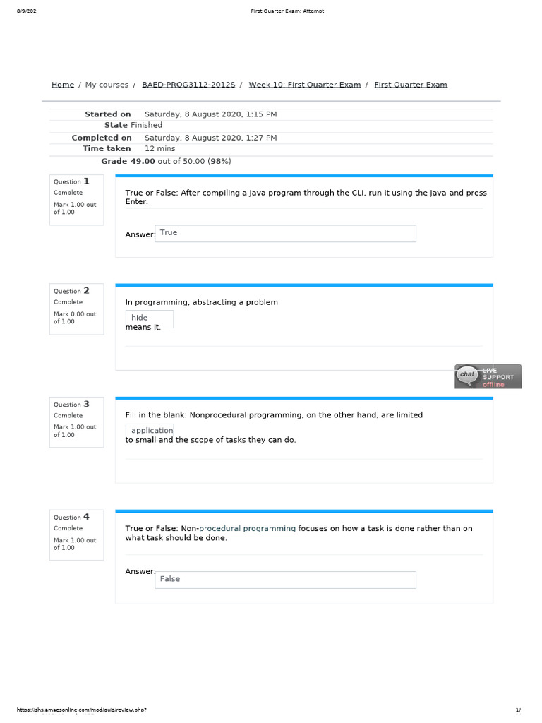 Prog Java 1st Exam | PDF