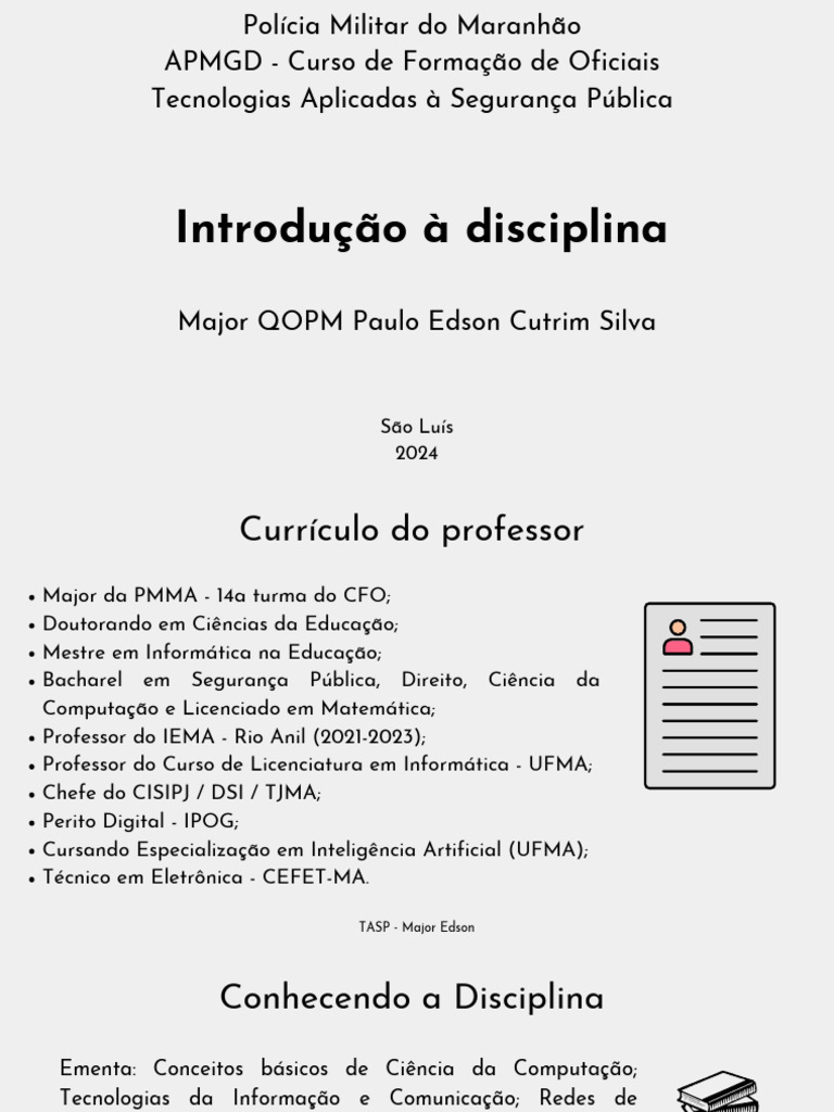 TASP - Tecnologia Aplicada A Segurança Publica | PDF