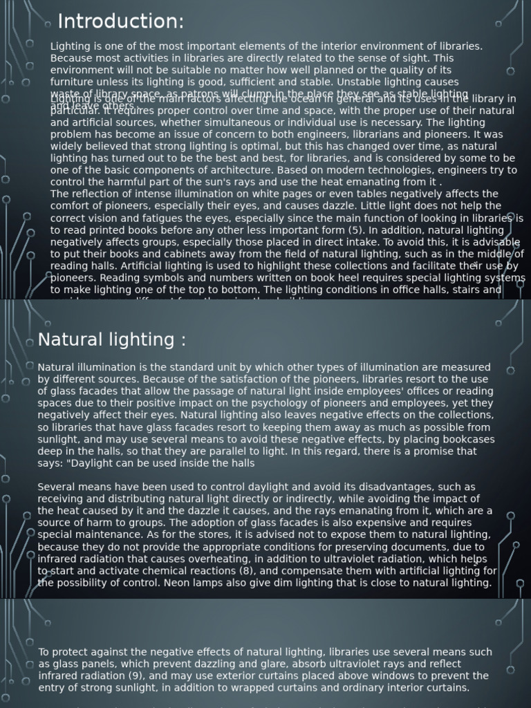 Lighting in Library | PDF