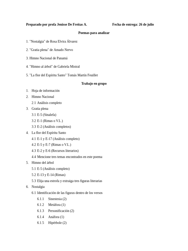 8° - Análisis de Poemas | PDF