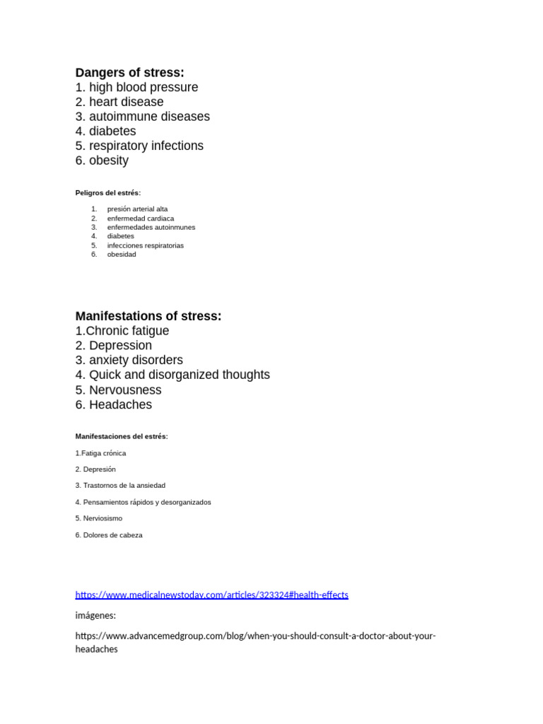 Dangers of Stress | PDF