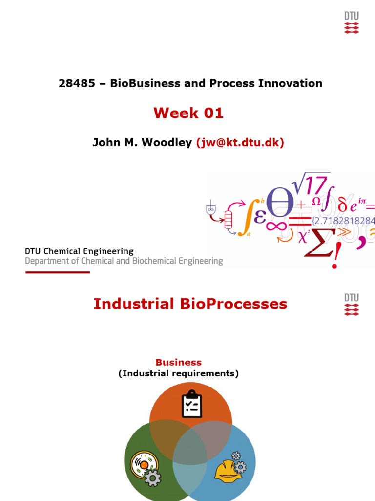Week 01: 28485 - Biobusiness and Process Innovation | PDF