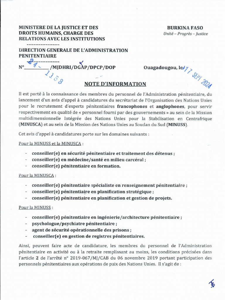 Note D'information Sept 2024 | PDF