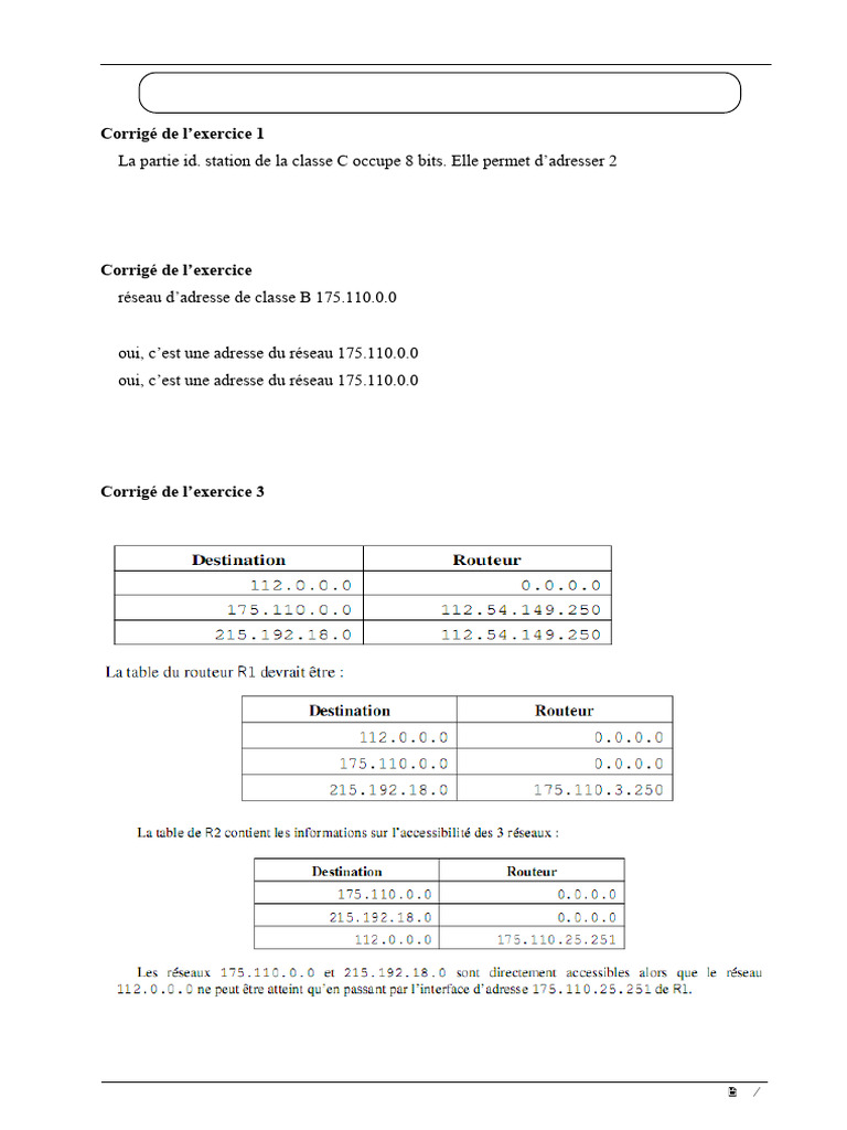 TD2 Corrige NETWORK | PDF