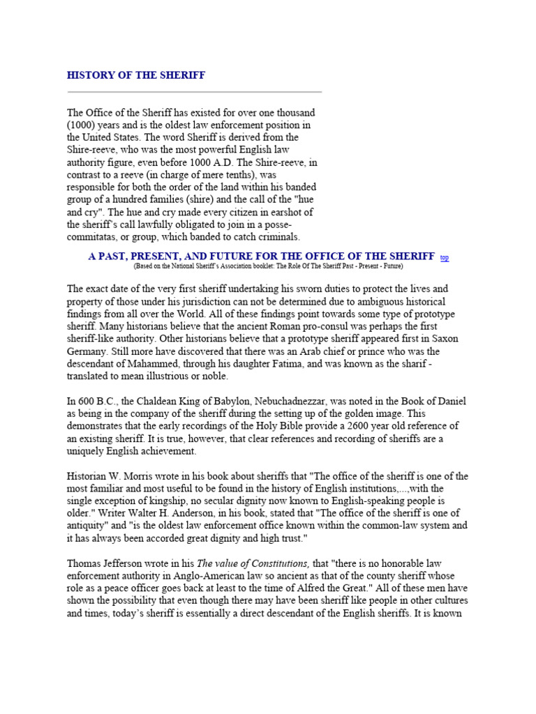 History Sheriff | PDF