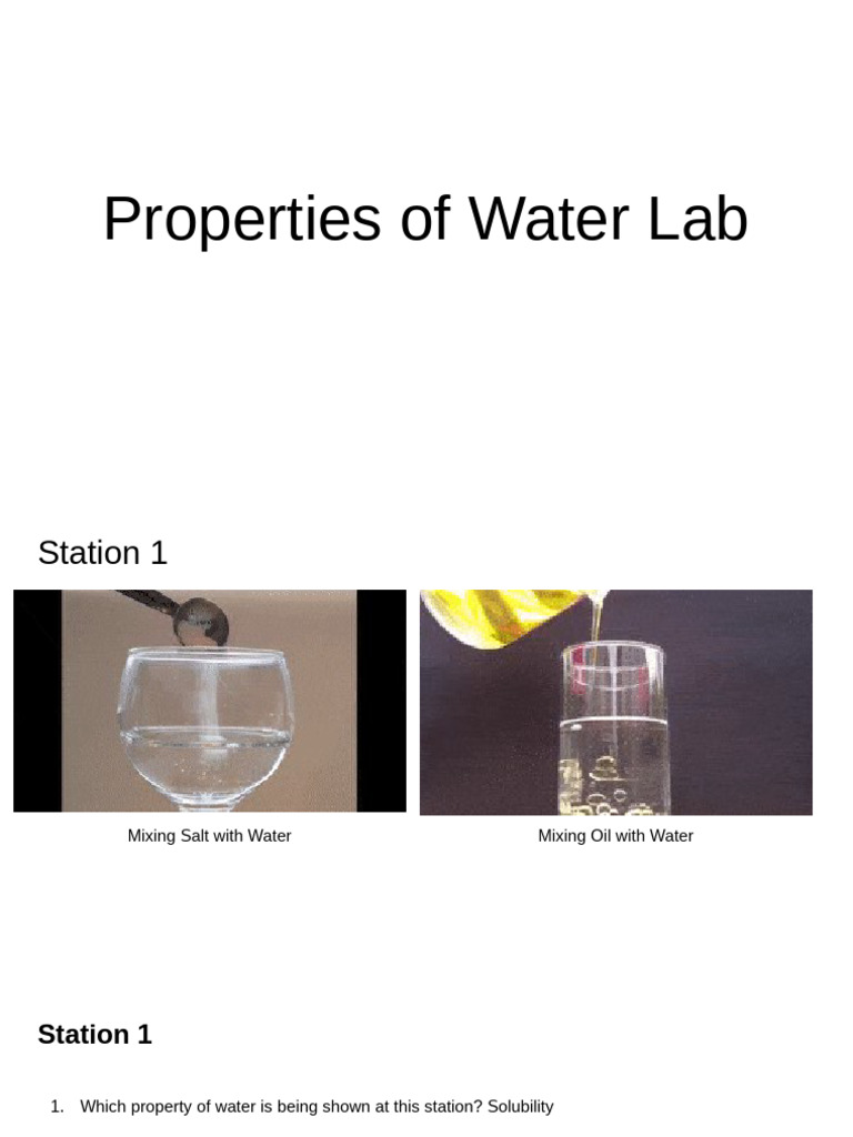 Properties of Water Lab | PDF