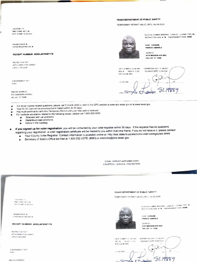 temp drivers license | PDF