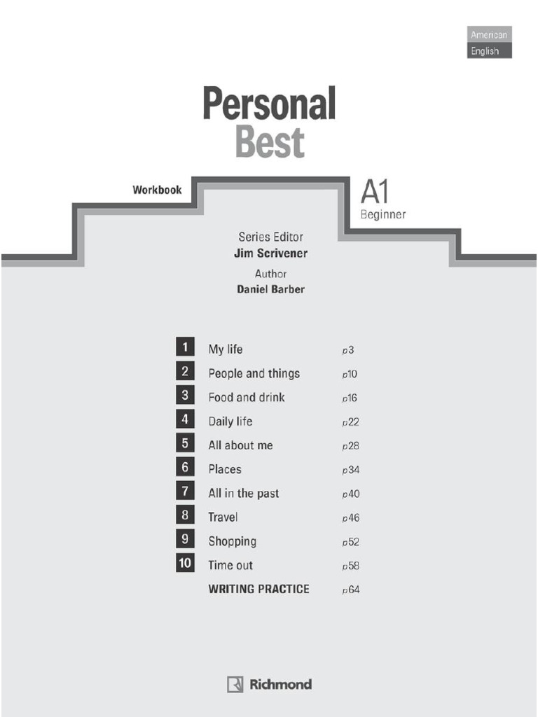 Personal Best a1 Workbook | PDF
