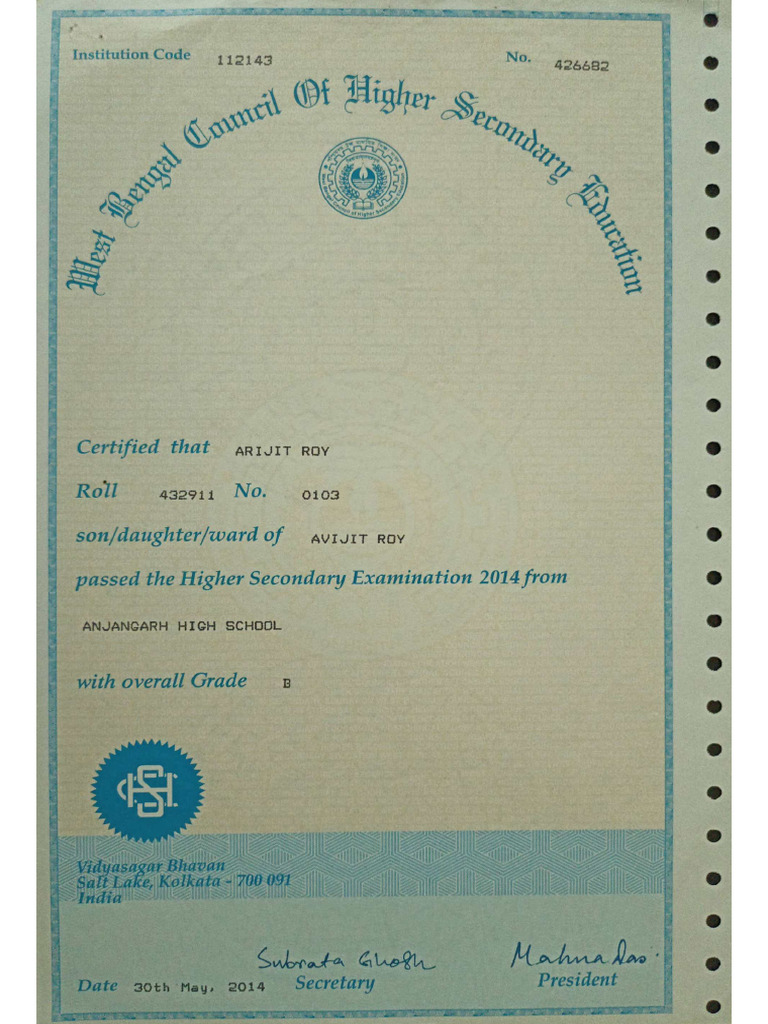 Higher Secondary Certificate and Result | PDF