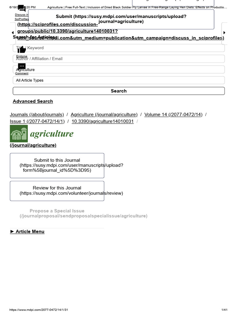 Title / Keyword Author / Affiliation / Email: Agriculture All Article ...