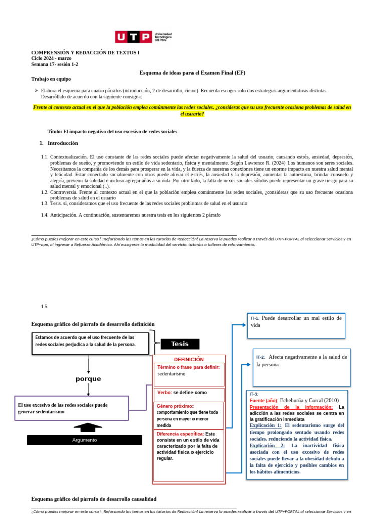 Esquema de Ideas para El Examen Final (EF) | PDF