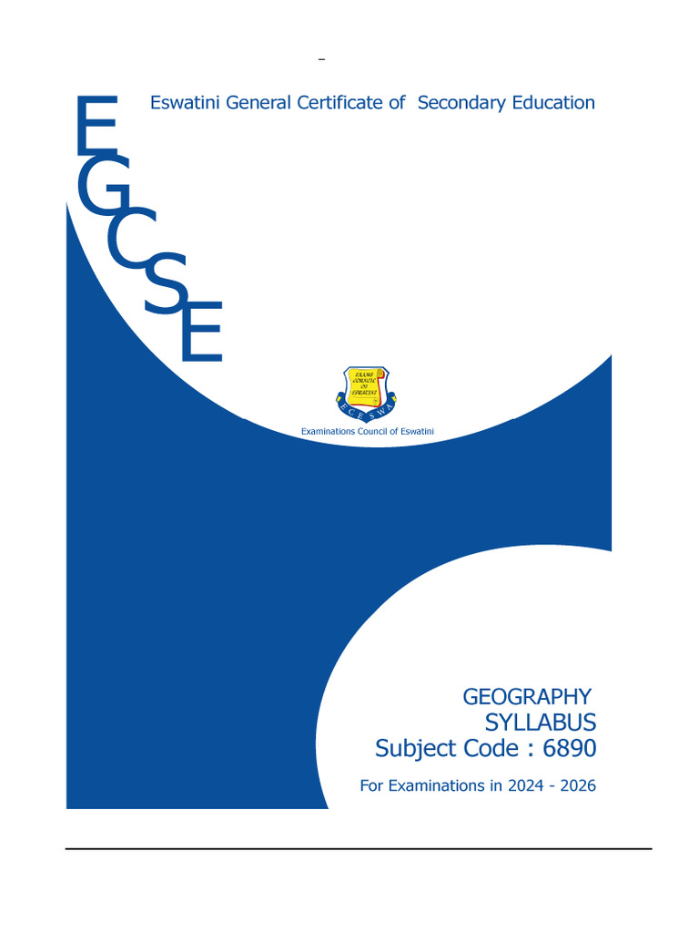 EGCSE Geography 2024-2026 Syllabus | PDF