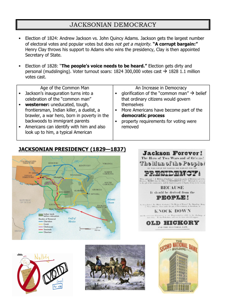 AP REVIEW 4.4 Jacksonian Democracy | PDF