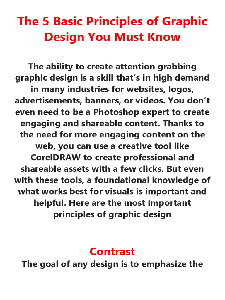 The 5 Basic Principles of Graphic Design You Must Know | PDF
