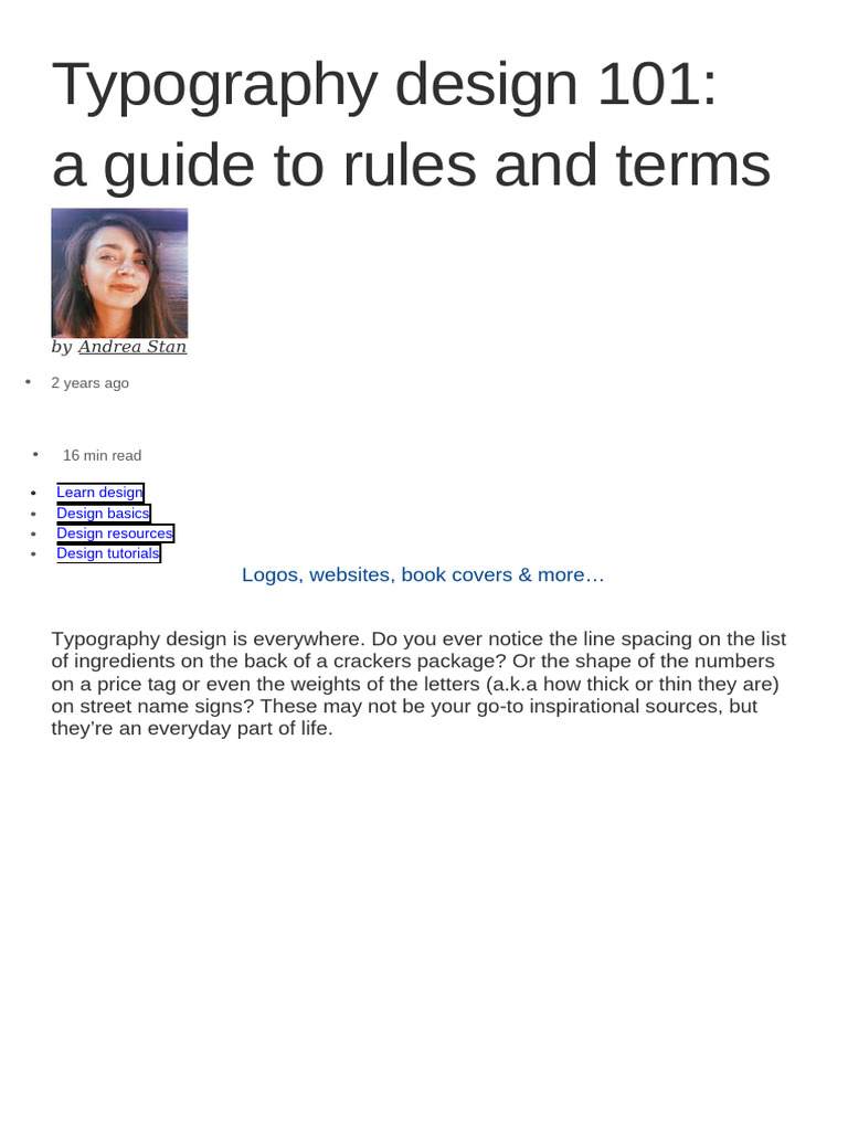 Typography Design 101 Pdf