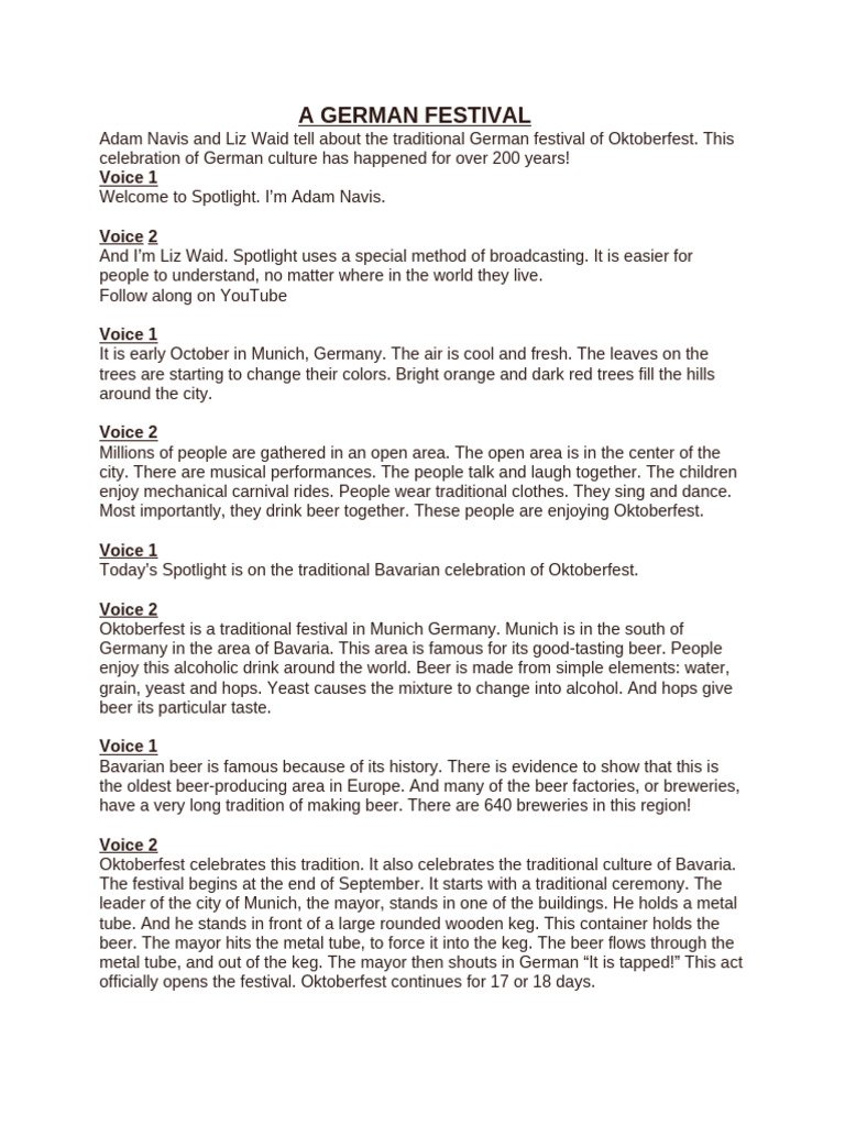 A German Festival | PDF