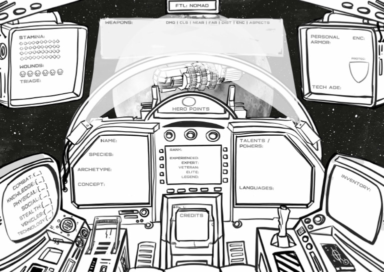 FTL Nomad Art Character Sheet | PDF