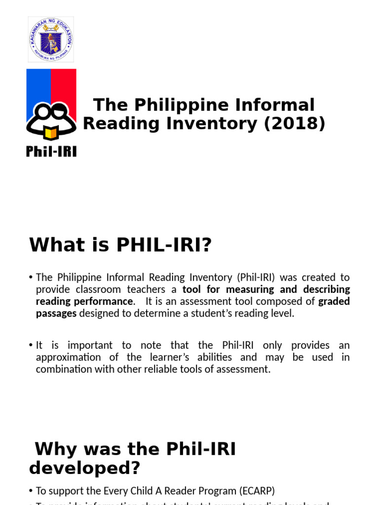 The Philippine Informal Reading Inventory (2018) | PDF