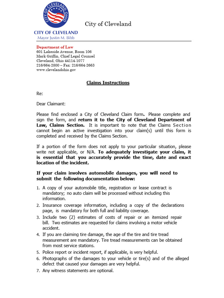 General Claim Form 0222 | PDF