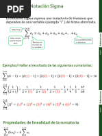 Notación Sigma: Propiedades y Ejemplos | PDF | Suma | Análisis matemático