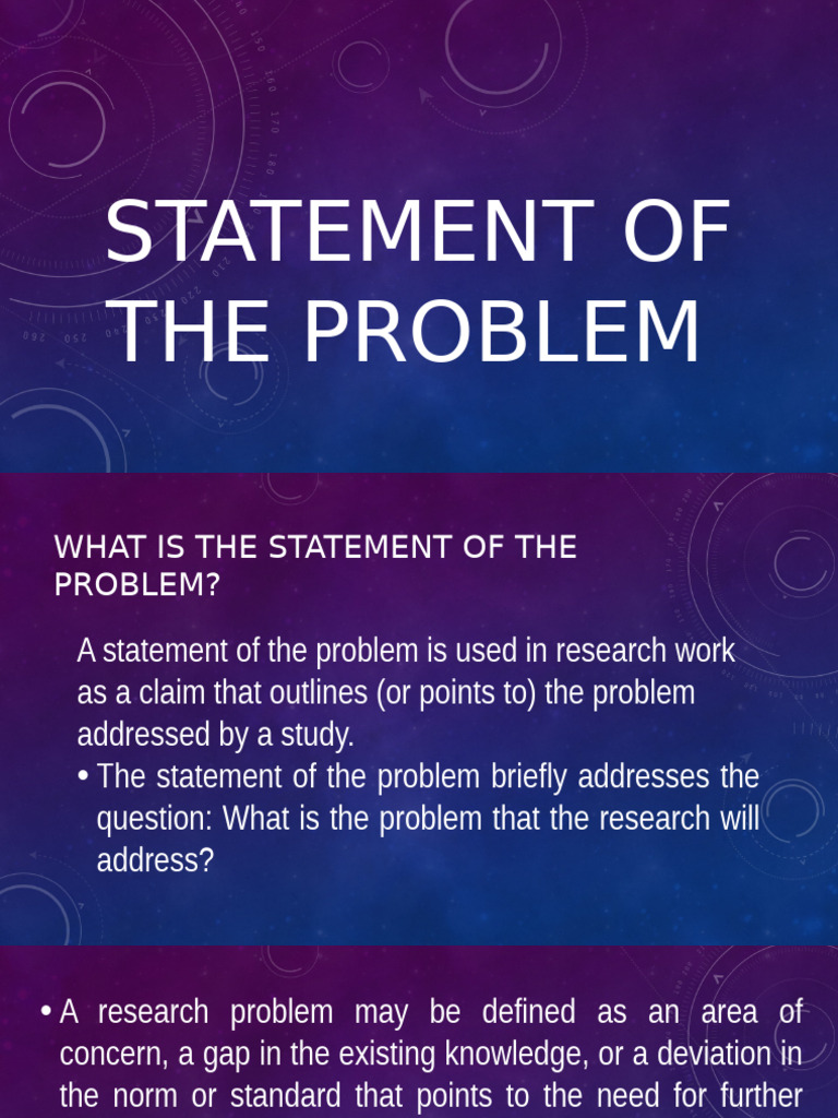 Key Elements of a Research Problem | PDF | Knowledge | Cognition