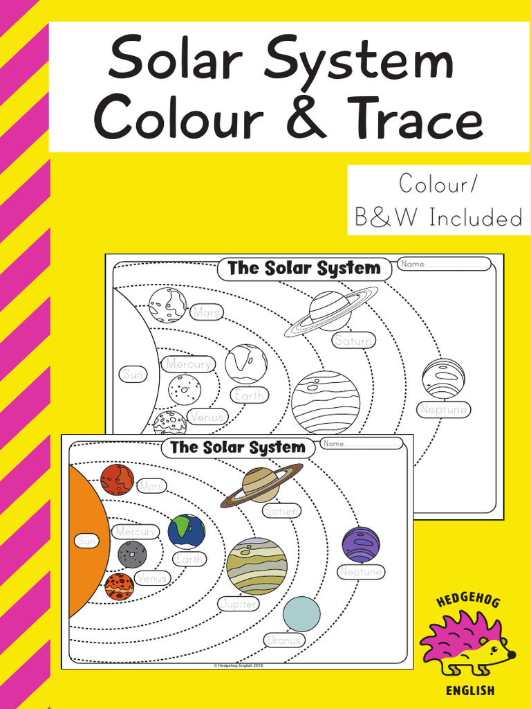 Solar System Colour & Trace: Colour/ B&W Included | PDF