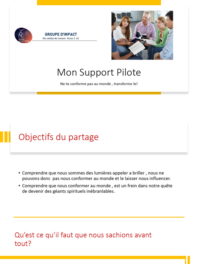 Mon Support Pilote NE TE CONFORME PAS AU MONDE TRANSFORME LE | PDF