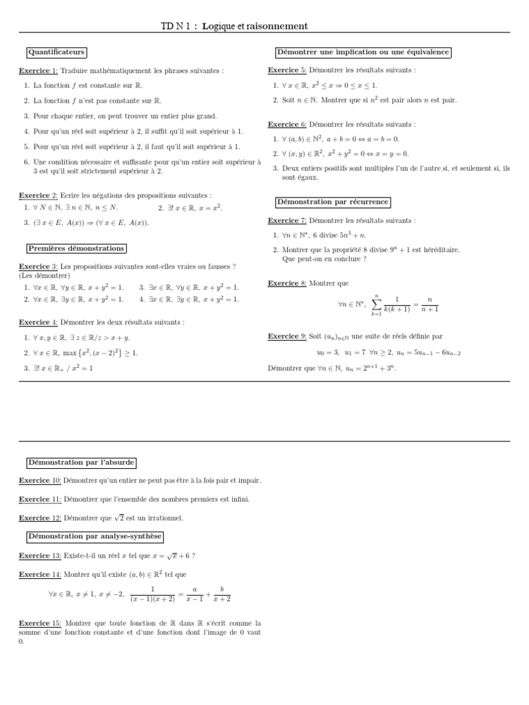 Tdn1 Gique Et R:: o Aisonnement | PDF