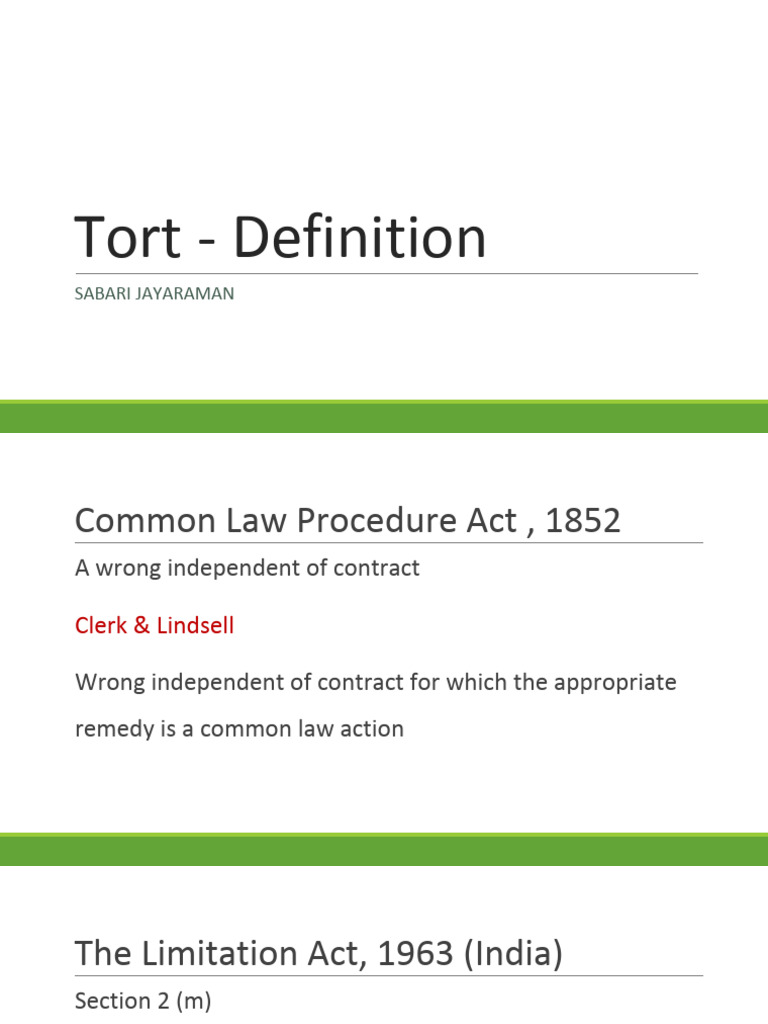 TORT DEFINITION | PDF