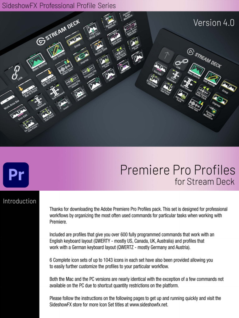 Premiere Pro Profiles for Stream Deck V4.0 Preview | PDF