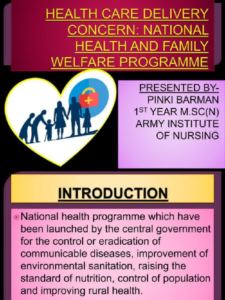 National Heath and Family Welfare Programme 250433240 | PDF