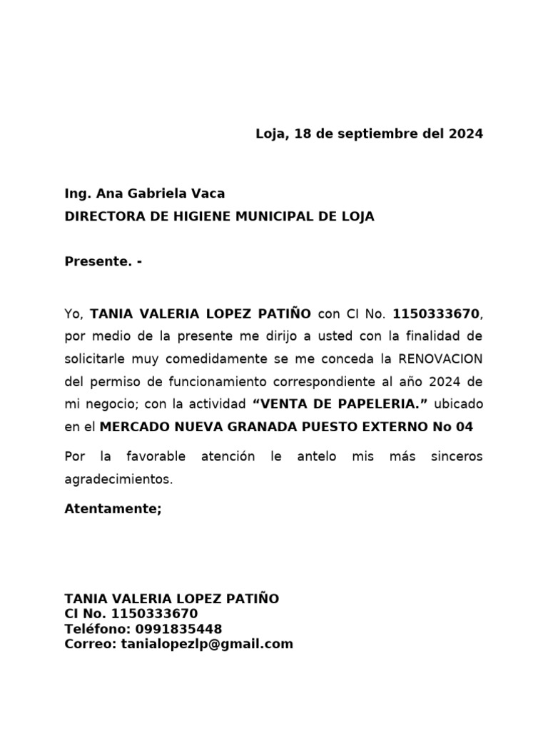 Solicitud Permisos de Funcionamiento | PDF