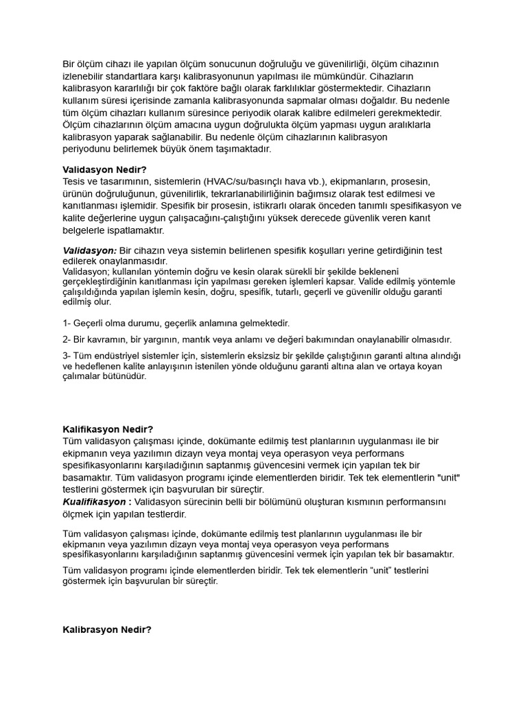 Validasyon Nedir | PDF