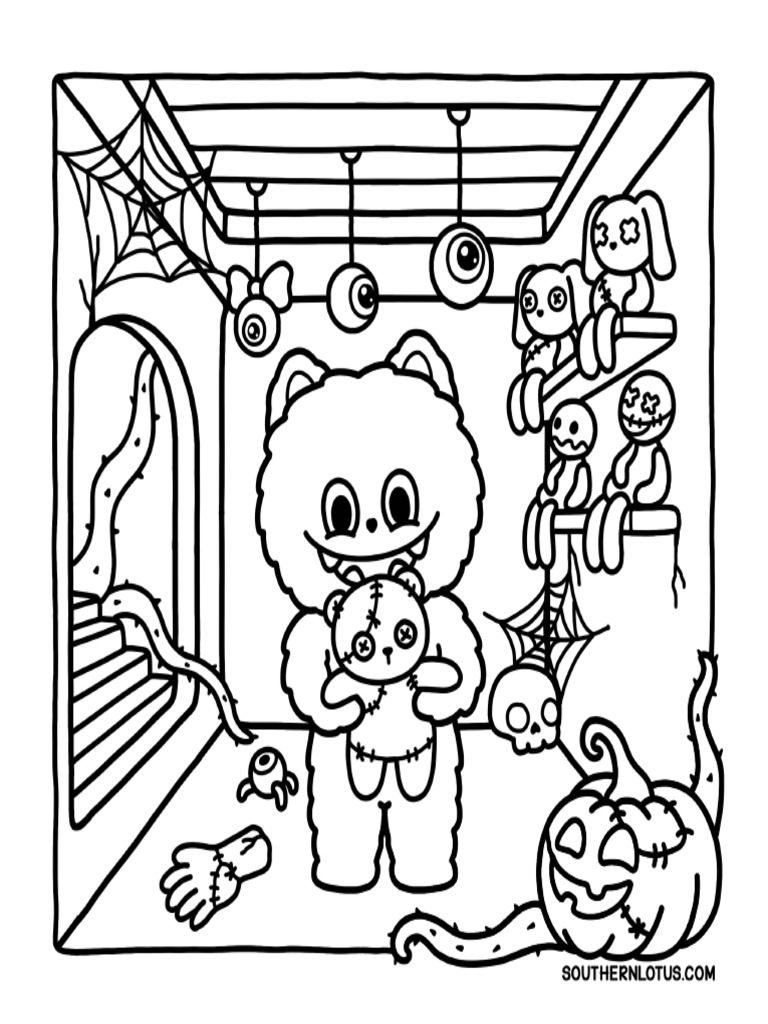 Spooky Corner Cute Easy Coloring Book Free 1 | PDF