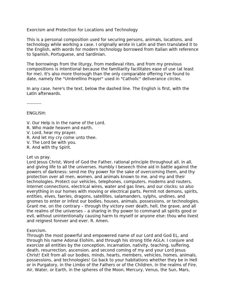 Exorcism and Protection for Locations and Technology | PDF