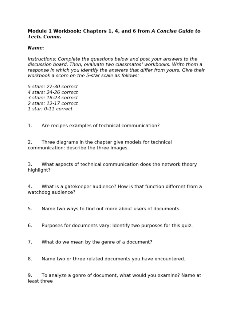 Module 1 Workbook | PDF