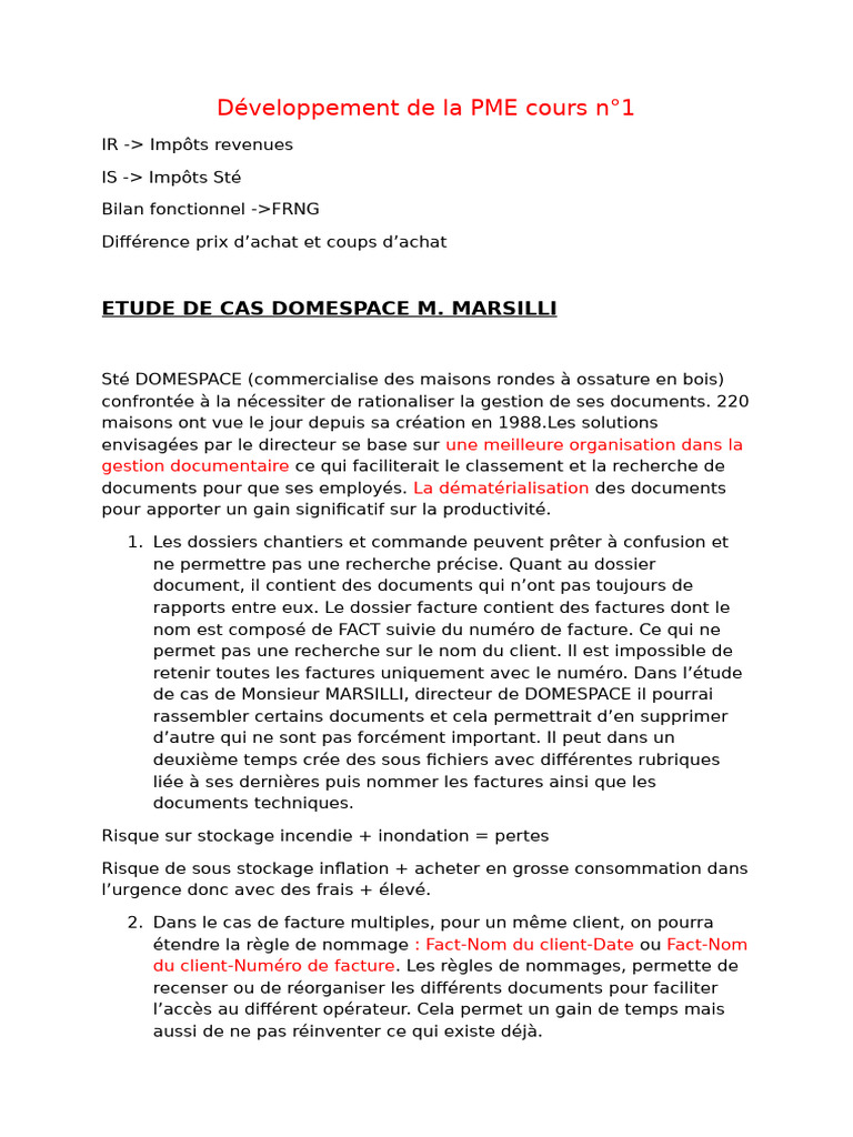 COURS N°1 Développement de La PME | PDF