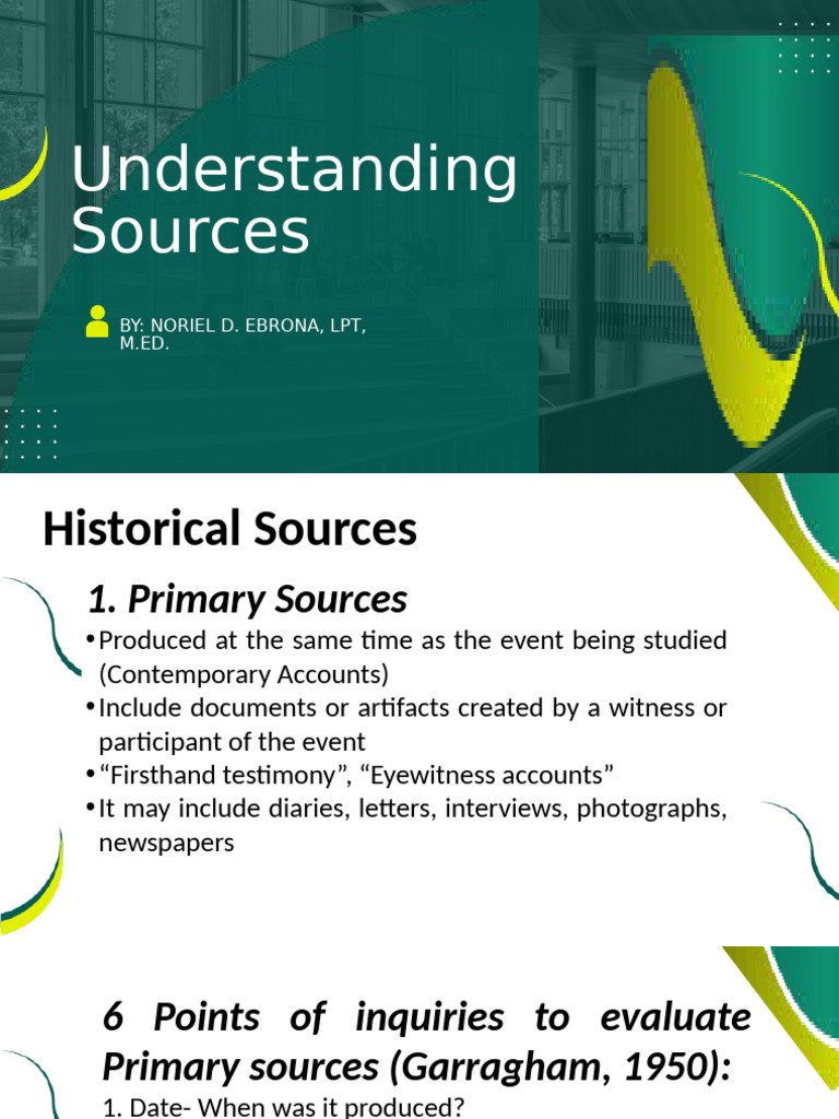 Understanding Sources 2 | PDF | Primary Sources | Witness