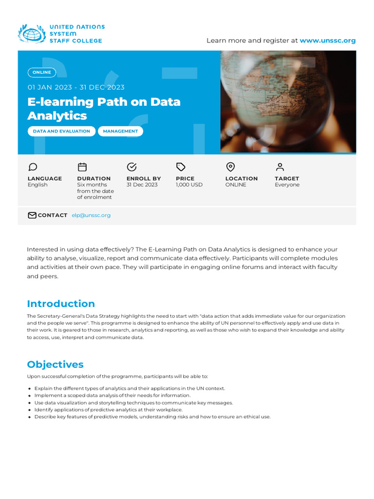 Elearning Path On Data Analytics | PDF
