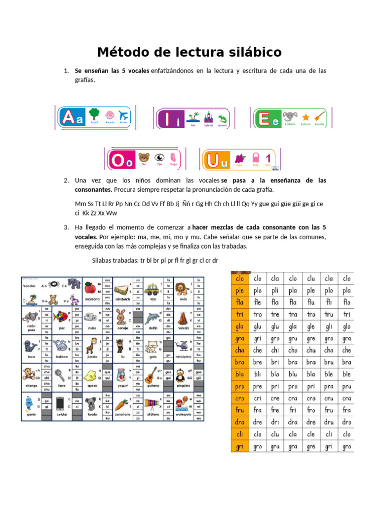 Método de Lectura Silábico | PDF