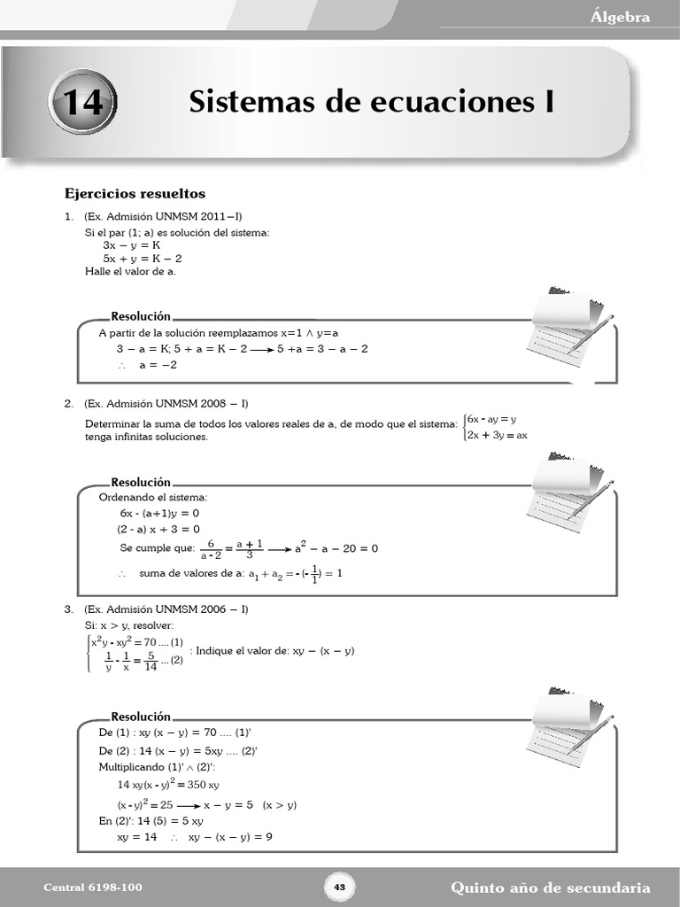 TEMA 14 SISTEMA DE ECUACIONES I | PDF