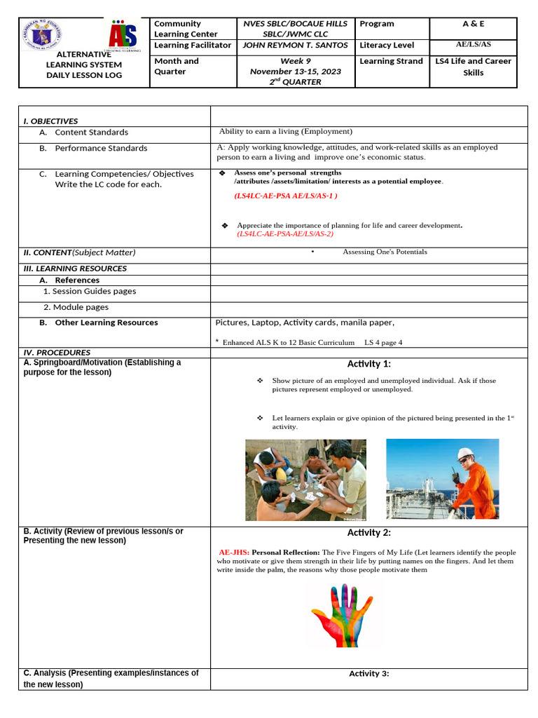 LS4 Assessing Ones Potentials | PDF | Learning | Cognition