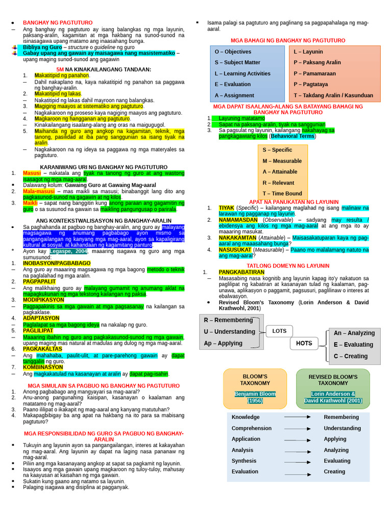 Banghay NG Pagtuturo Midterm | PDF | Mental Processes | Psychological Concepts