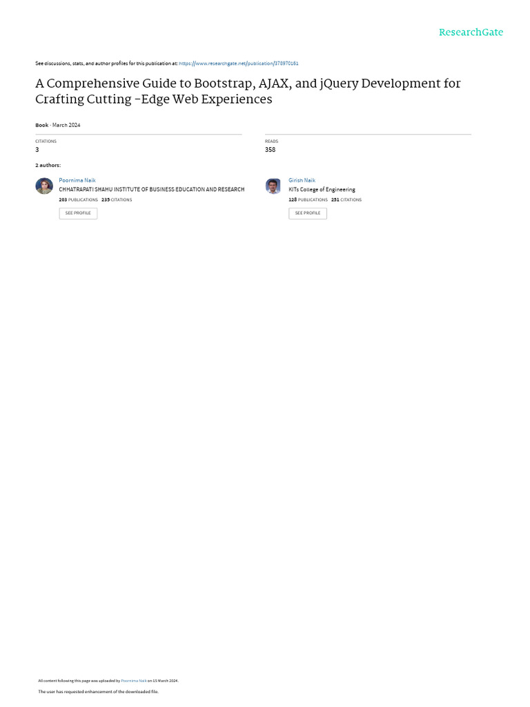 AComprehensive Guideto Bootstrap AJAXandj Query Developmentfor Crafting Cutting Edge Web ...