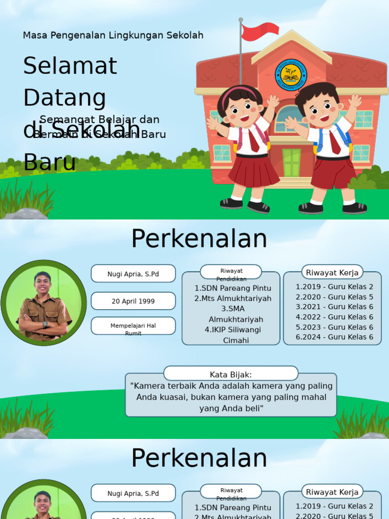 PPT perkenalan diri KELAS 6 | PDF