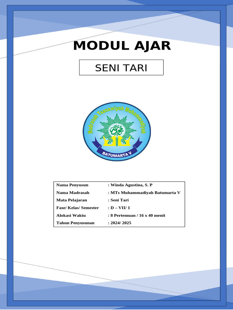 Modul Ajar 7 Seni Tari - Unit 1 | PDF
